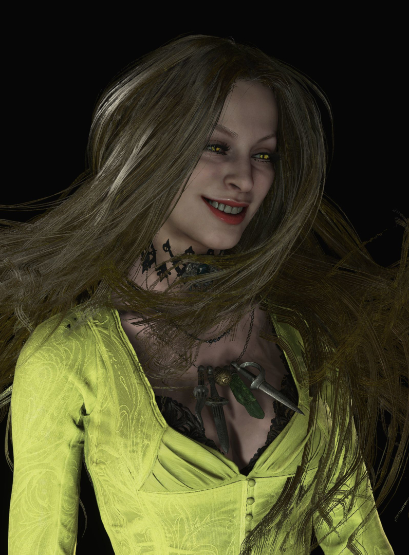 Daniela Dimitrescu - Yellow Dress Long Hairs - Model Viewer